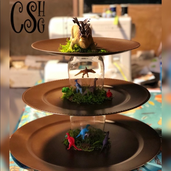 Kitchen | Dinosaur 3 Tier Dessert Tray Brown | Poshmark